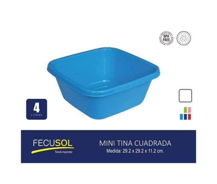 Mini tina cuadrada 4L – FECUSOL